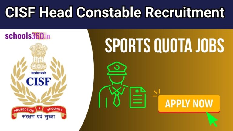 CISF Head Constable (Sports Quota) Recruitment 2025 Out for 403 Posts