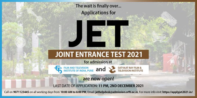 FTII JET 2023 Application Form, Dates, Eligibility, Exam Pattern