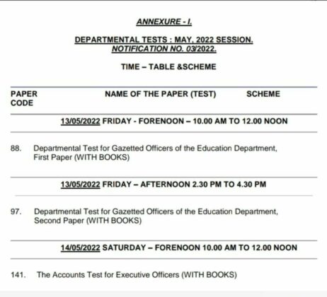 TSPSC Departmental Test Exam Dates & Hall Ticket 2022 (May Session ...