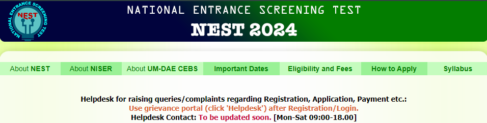 NEST 2024 Application Form (Till June 3) Eligibility, Pattern