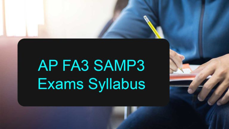 AP Self Assessment-3 FA3 Syllabus 2024-25 for 1st to 10th Class