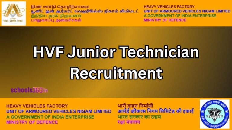 Heavy Vehicle Factory Recruitment 2025 Apply 1850 Junior Technician Posts