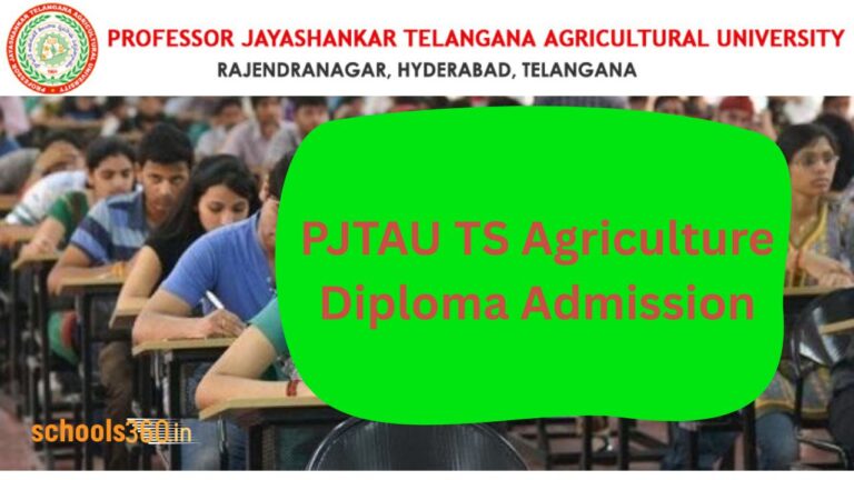 PJTAU Telangana Agriculture Diploma Admission 2025-26